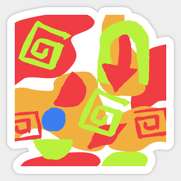 Blue Dot Colorful Abstract Design - Abstract - Sticker | TeePublic